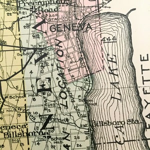Antique Ontario County, New York 1911 New Century Atlas Map ...