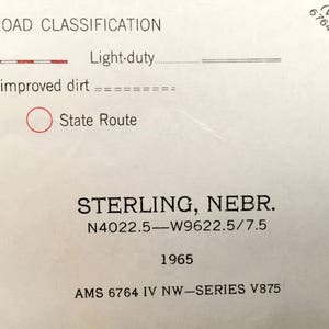 Antique Sterling, Nebraska 1965 US Geological Survey Topographic Map ...