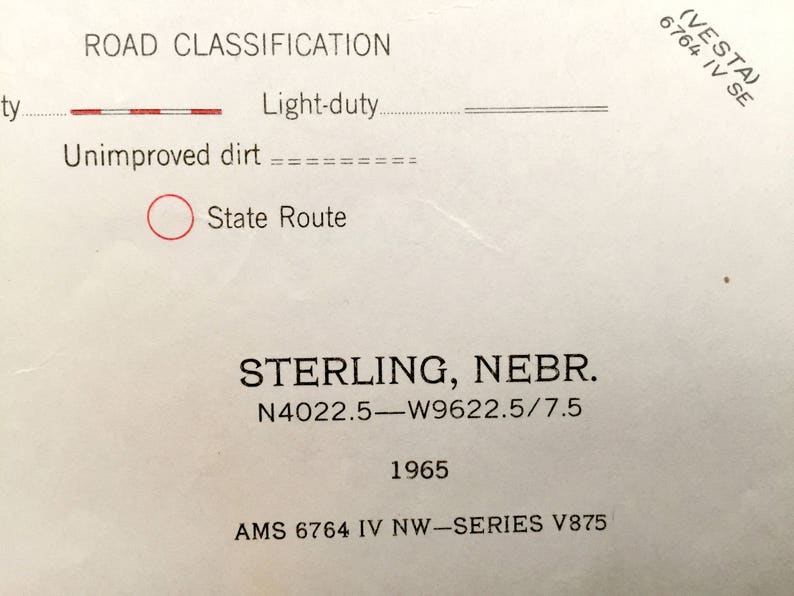 Antique Sterling Nebraska 1965 US Geological Survey - Etsy