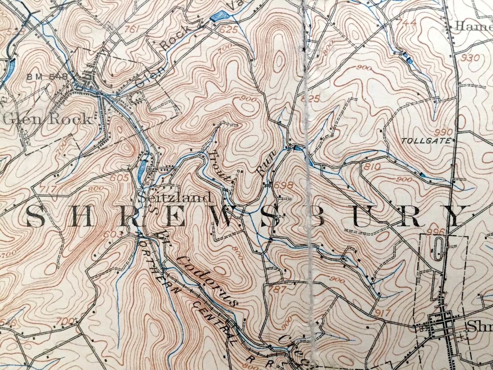 Antique York, Pennsylvania 1910 US Geological Survey Topographic Map ...
