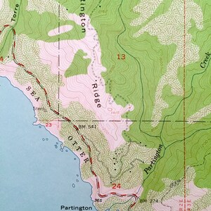 Antique Partington Ridge, California 1956 US Geological Survey ...