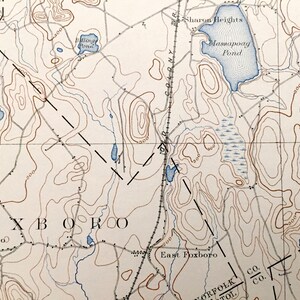 Antique Dedham, Massachusetts 1894 US Geological Survey Topographic Map ...