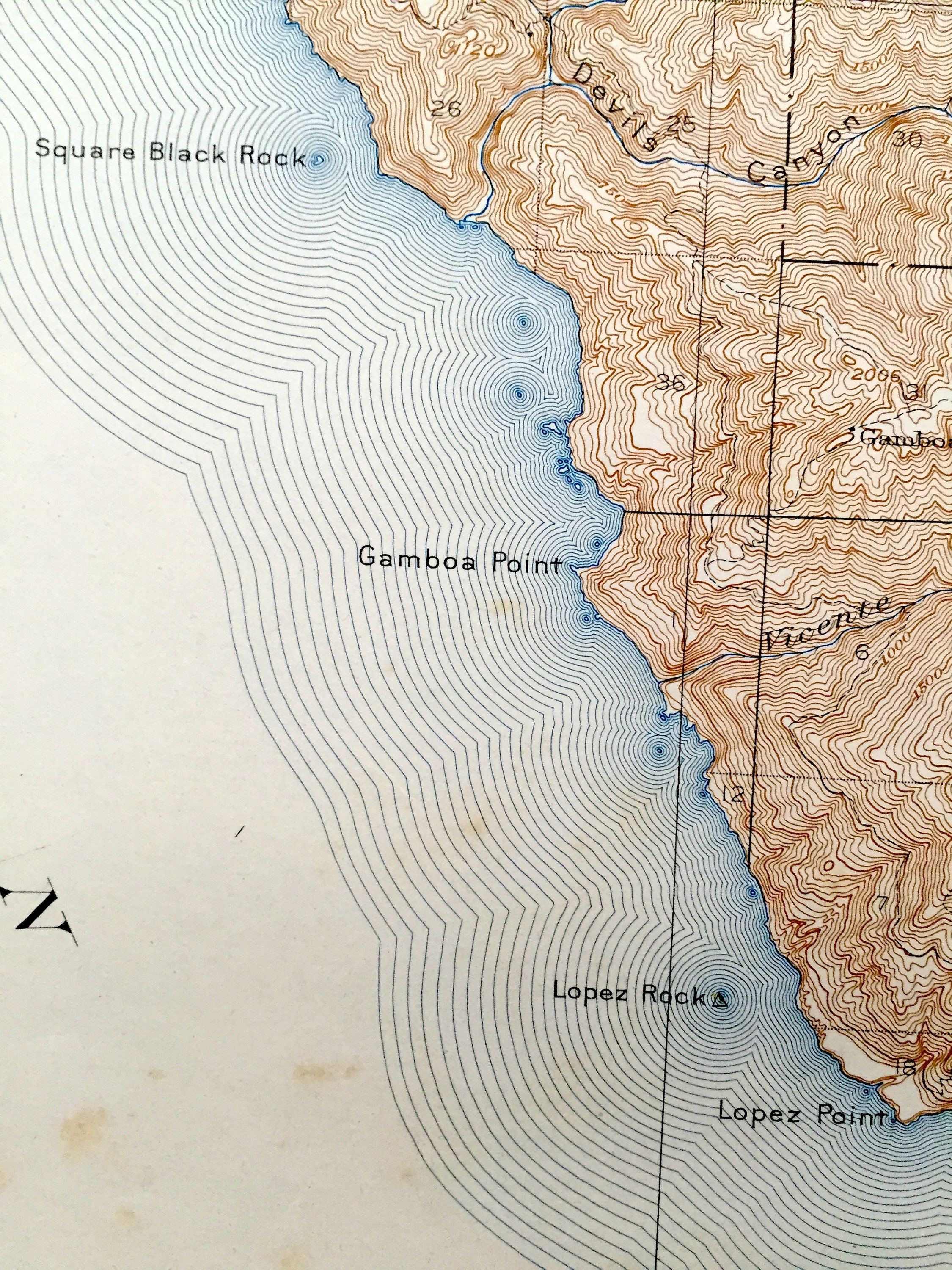 Antique Lucia California 1921 Mapa Topográfico del Servicio - Etsy España