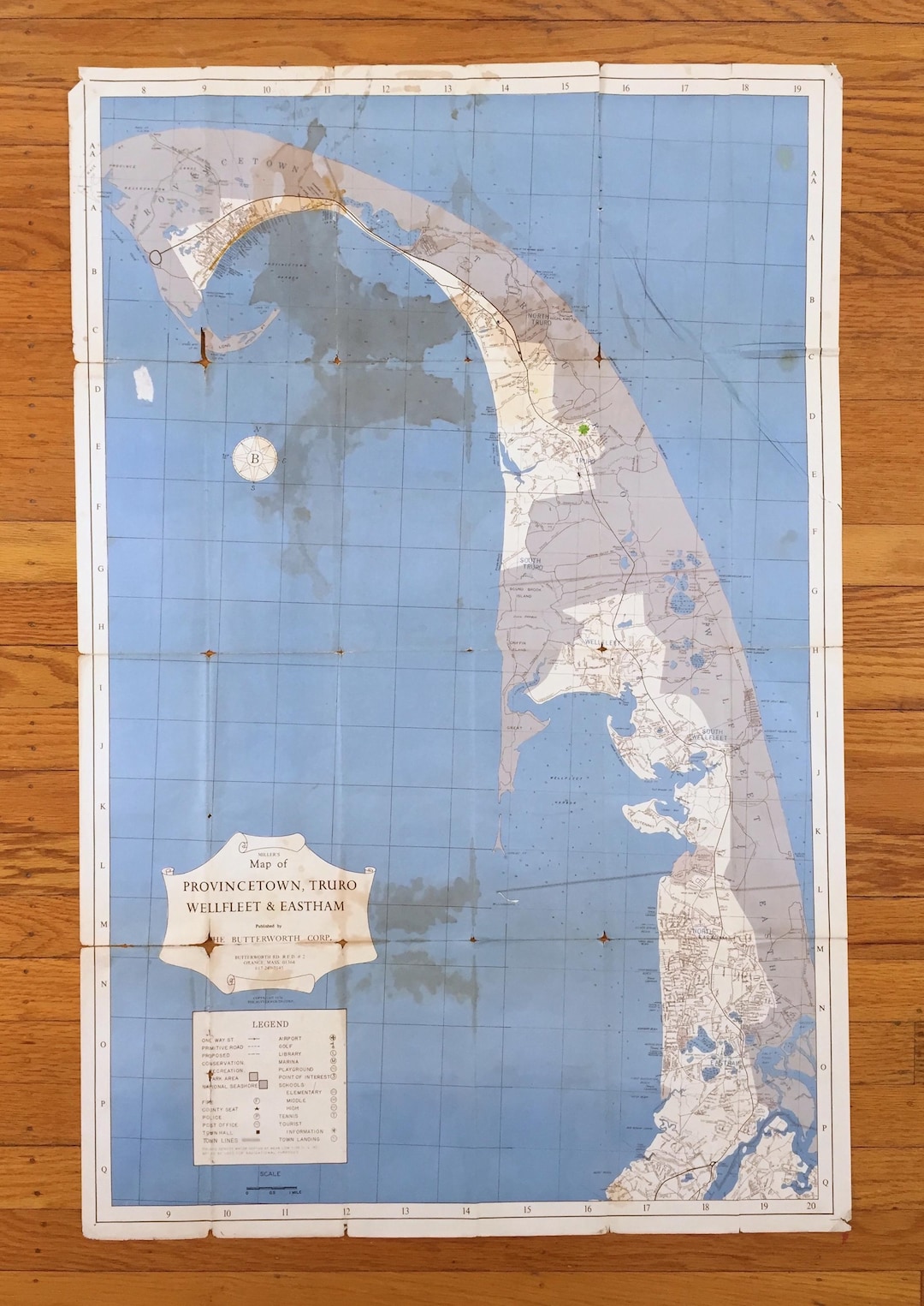 Antique Cape Cod, Massachusetts 1976 Map by the Butterworth Corp ...