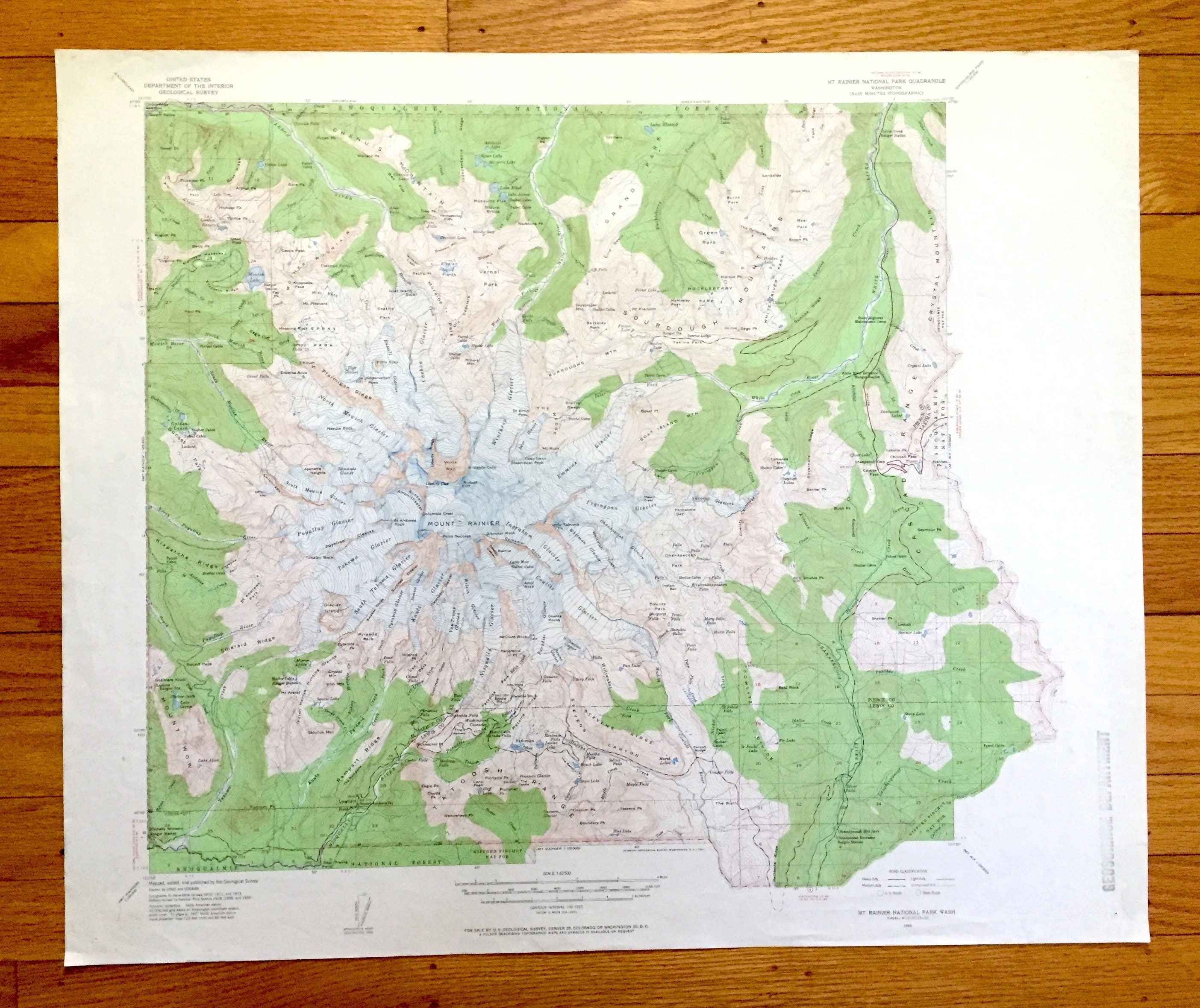 Mount Rainier Topographic Map