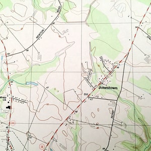 Antique Preston, Maryland 1988 US Geological Survey Topographic Map ...