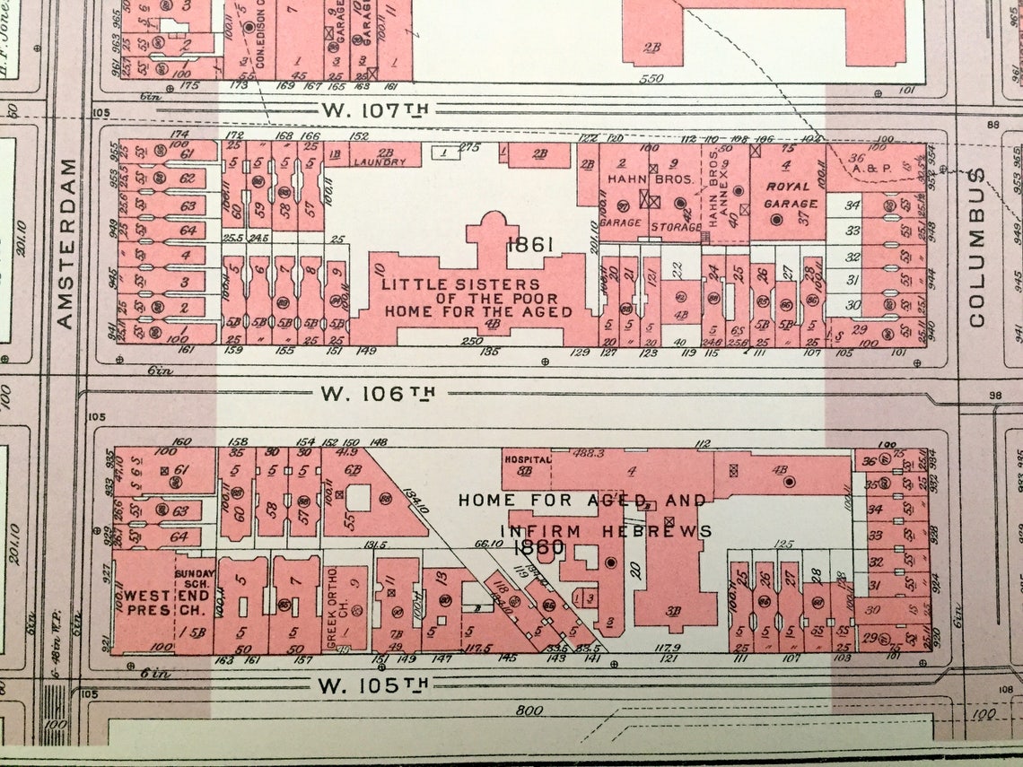 Antique Manhattan New York City Map From Bromley's 1955 | Etsy