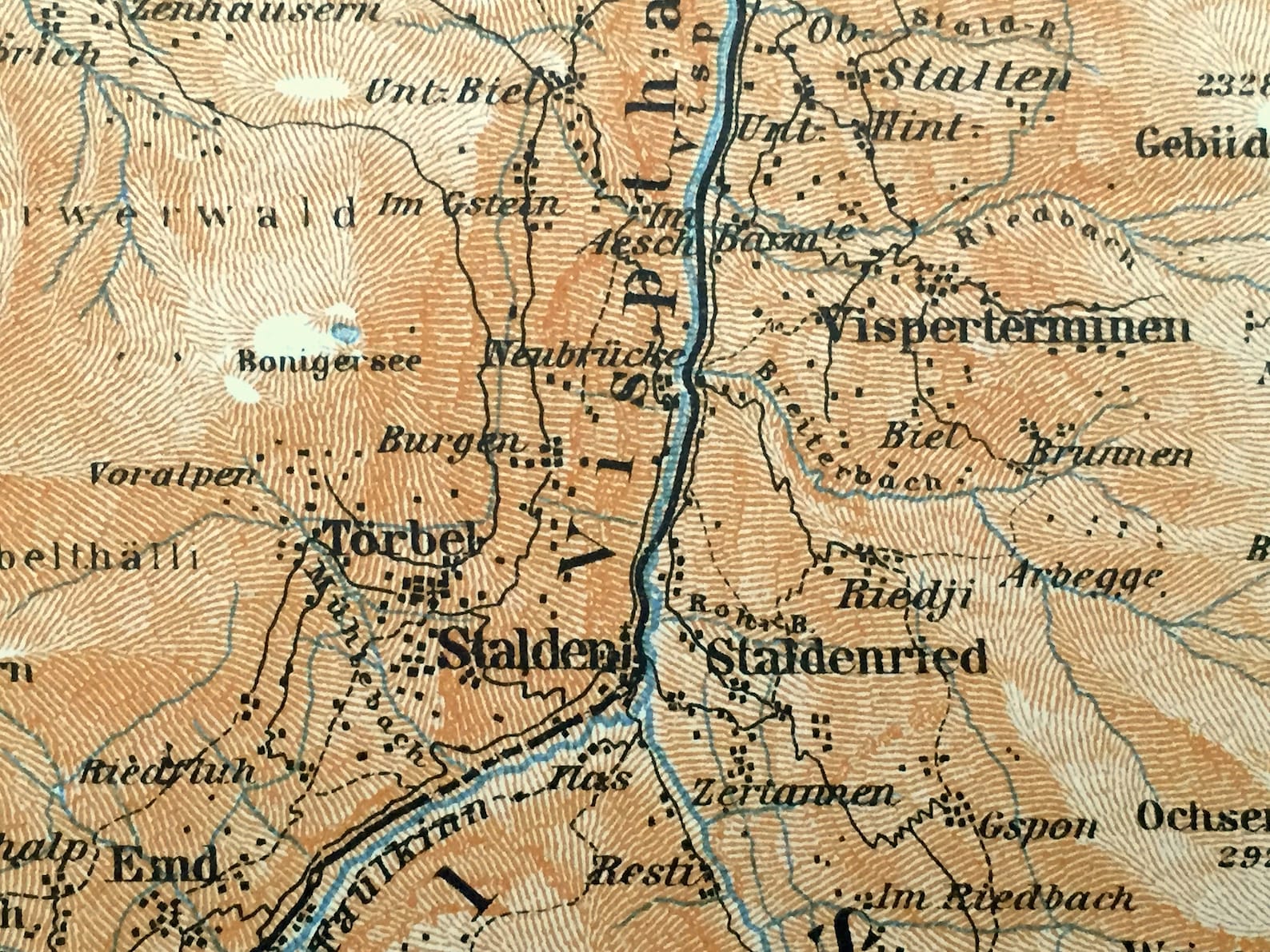 Antique 1913 Brig Switzerland Map From Baedekers Guide Atlas - Etsy