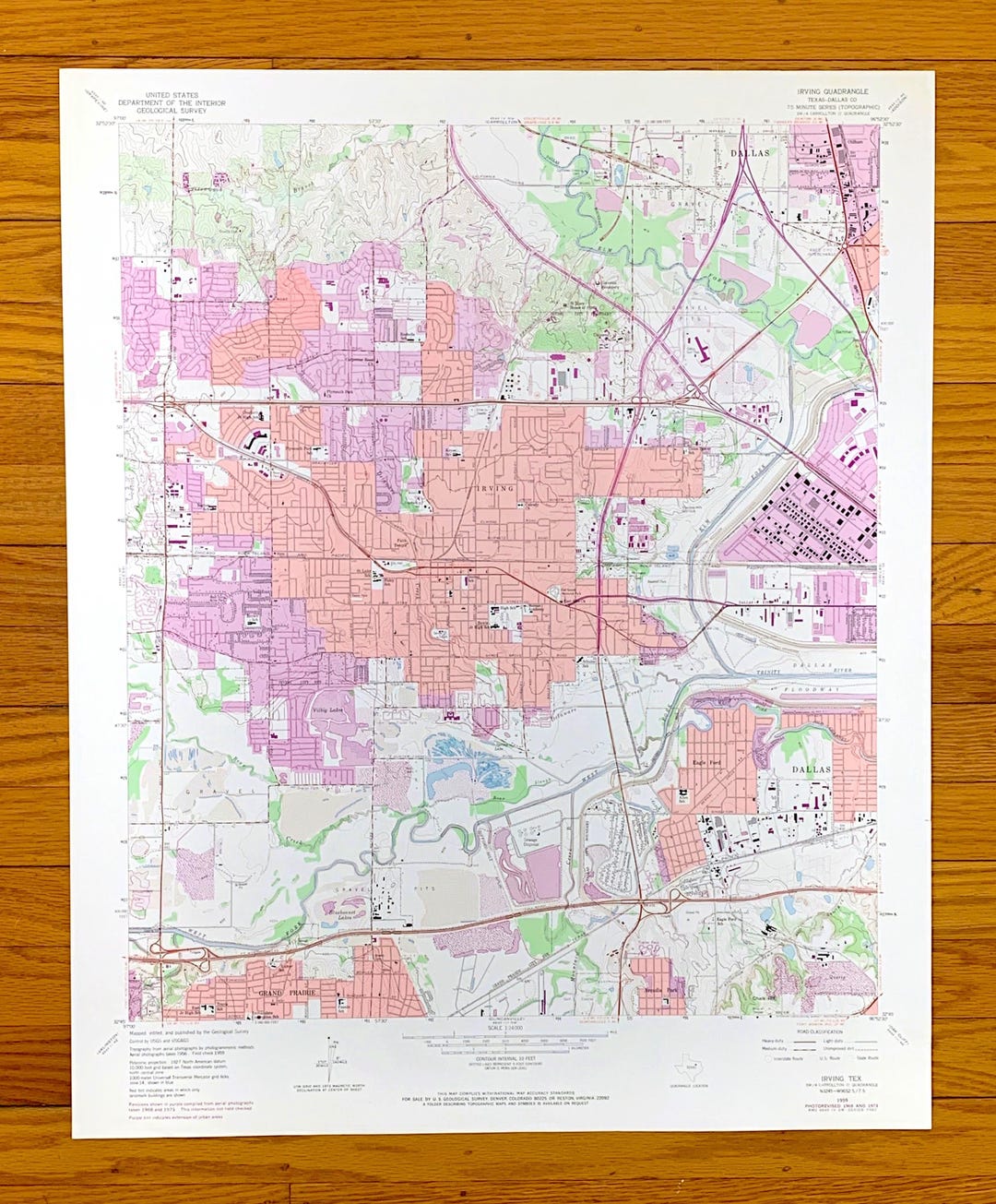 Antique Irving, Texas 1959 US Geological Survey Topographic Map ...