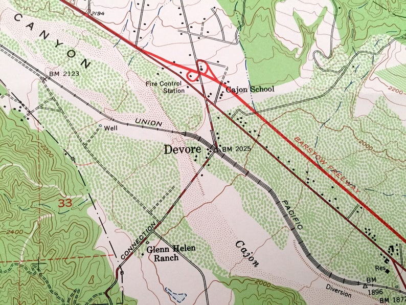 Antique Devore California 1954 US Geological Survey - Etsy