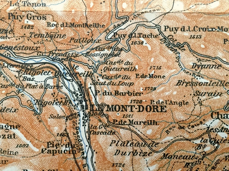Antique 1914 Le Mont Dore France Map From Baedekers Guide | Etsy
