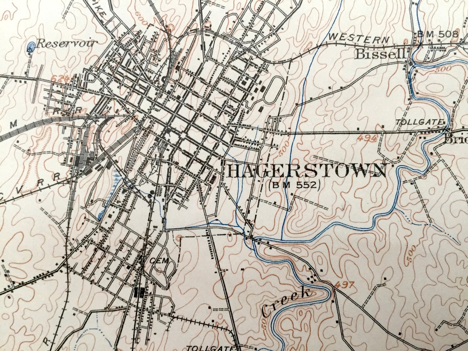 Antique Hagerstown Maryland 1912 US Geological Survey - Etsy