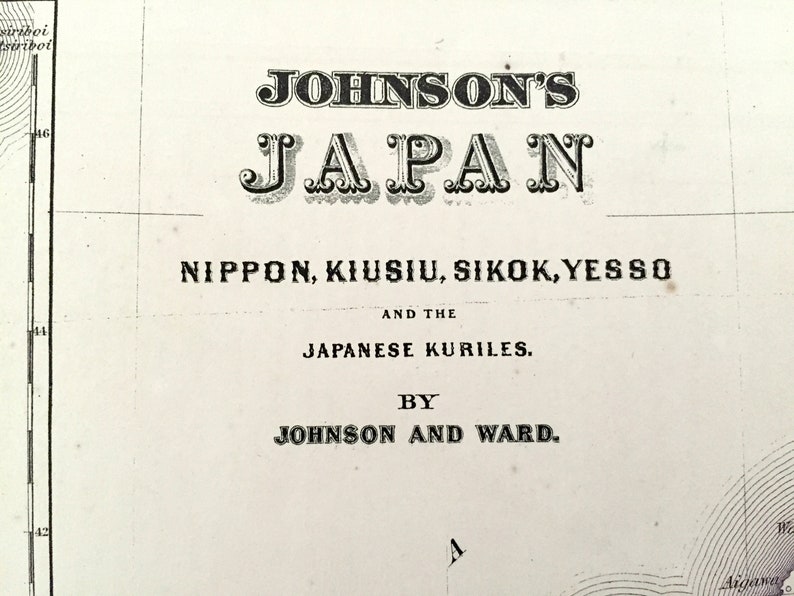 Antique 1866 Japan Map by Johnson and Ward – Tokyo, Yokohama, Osaka ...