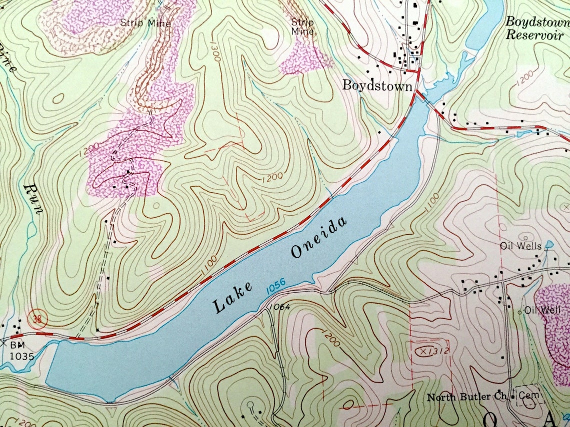 Antique East Butler, Pennsylvania 1964 US Geological Survey Topographic ...
