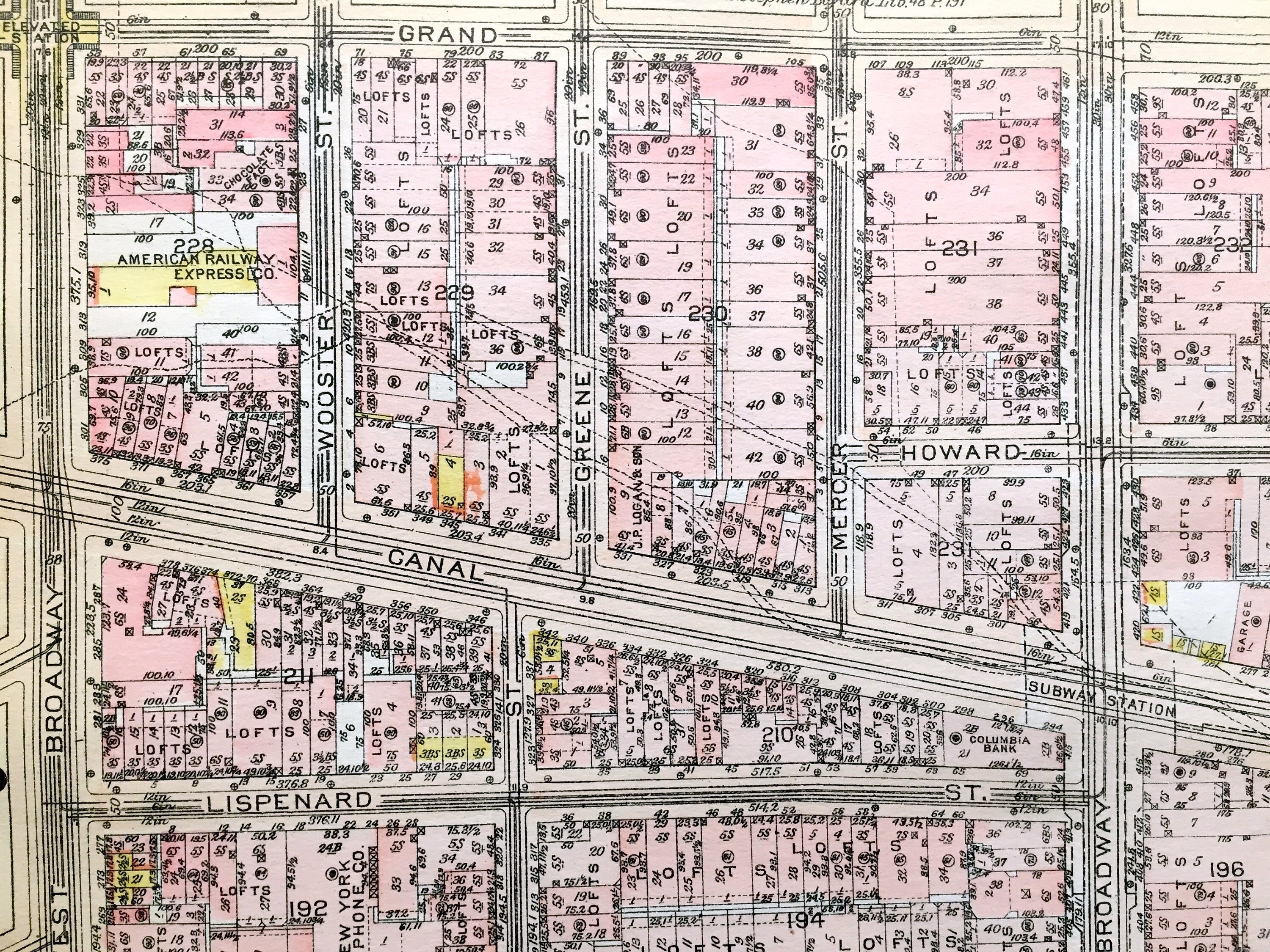 Antique Manhattan, New York Map From Bromley's 1925 Manhattan Land Book ...