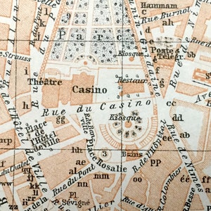 Antique 1914 Vichy, France Map From Baedekers Guide Atlas – Allier ...