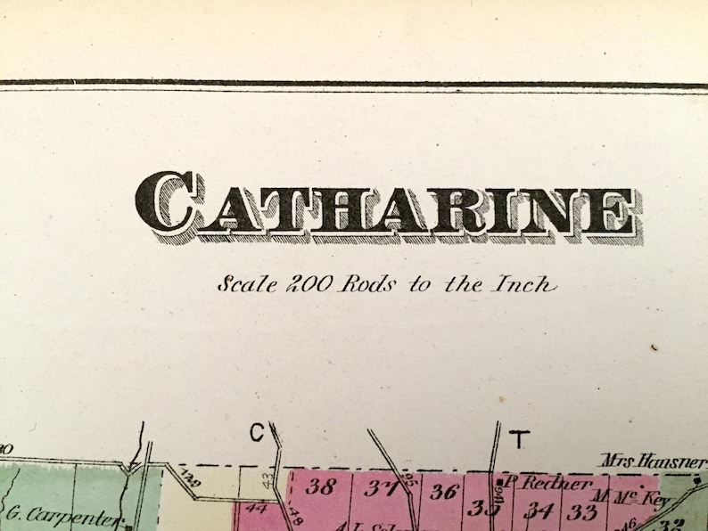 Antique 1874 Catharine New York Map From Pomeroy Whitman & | Etsy