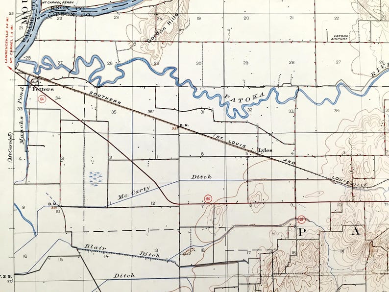Antique Princeton, Indiana 1901 US Geological Survey Topographic Map ...
