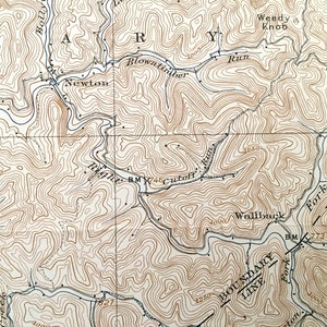 Antique Ivydale, West Virginia 1907 US Geological Survey Topographic ...