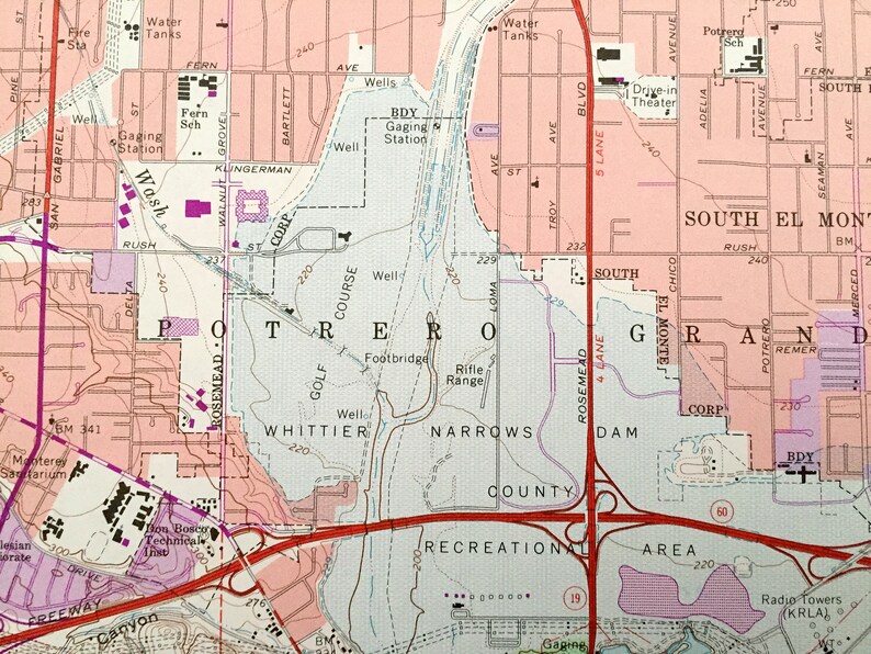 Antique El Monte California 1966 US Geological Survey | Etsy