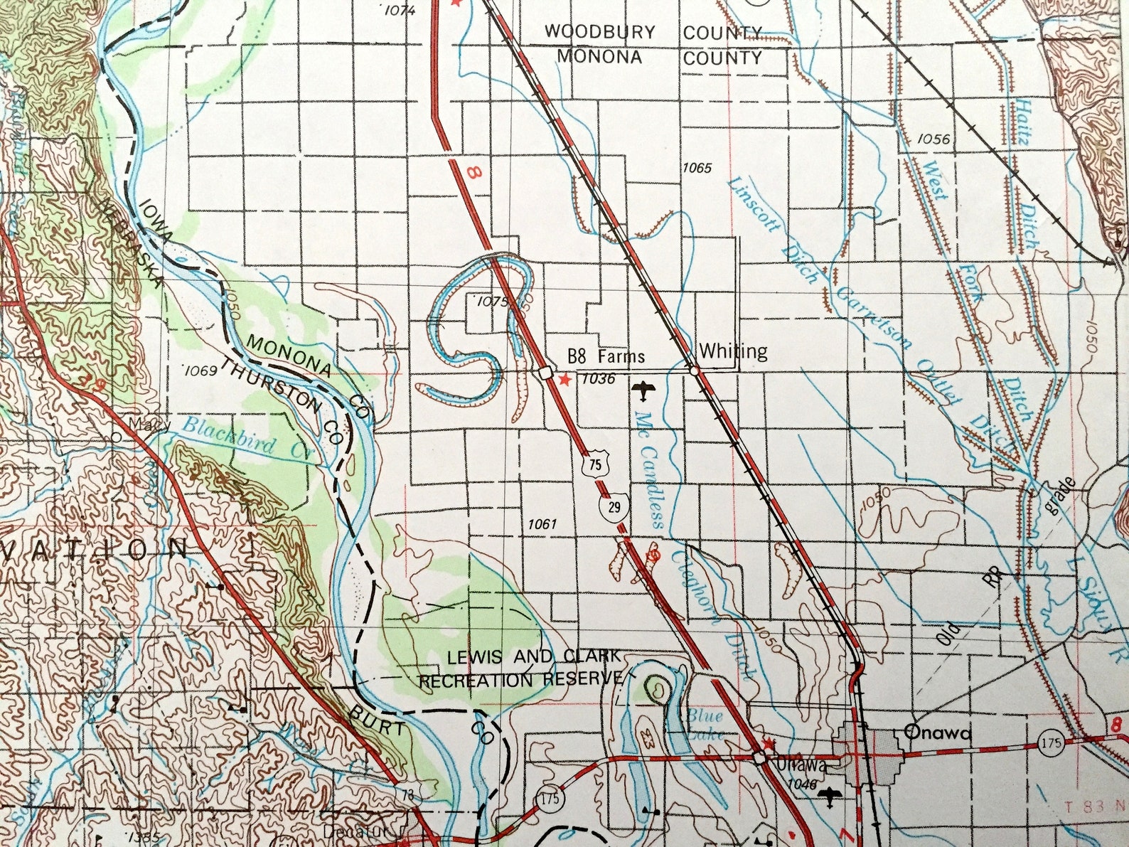 Antique Sioux City Iowa 1955 US Geological Survey Topographic | Etsy