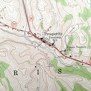 Antique Prosperity, Pennsylvania 1964 US Geological Survey Topographic ...