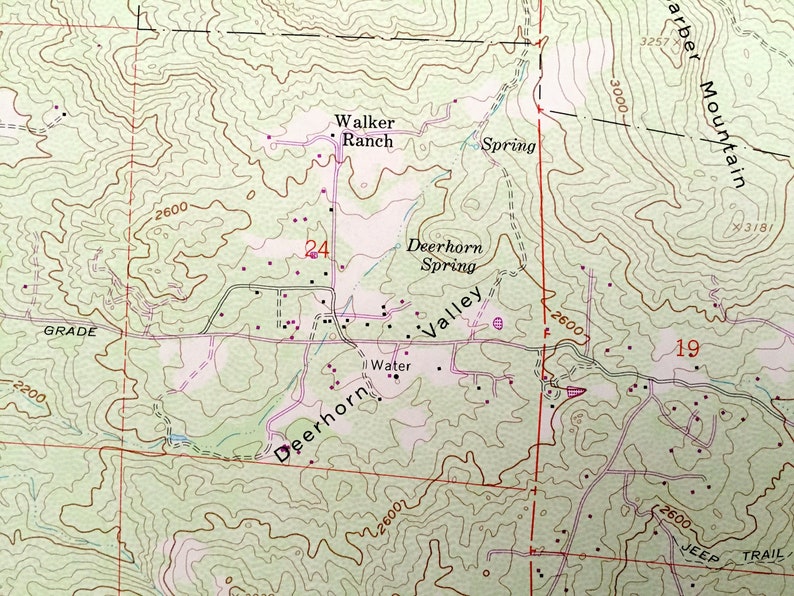 Antique Barrett Lake, California 1960 US Geological Survey Topographic ...