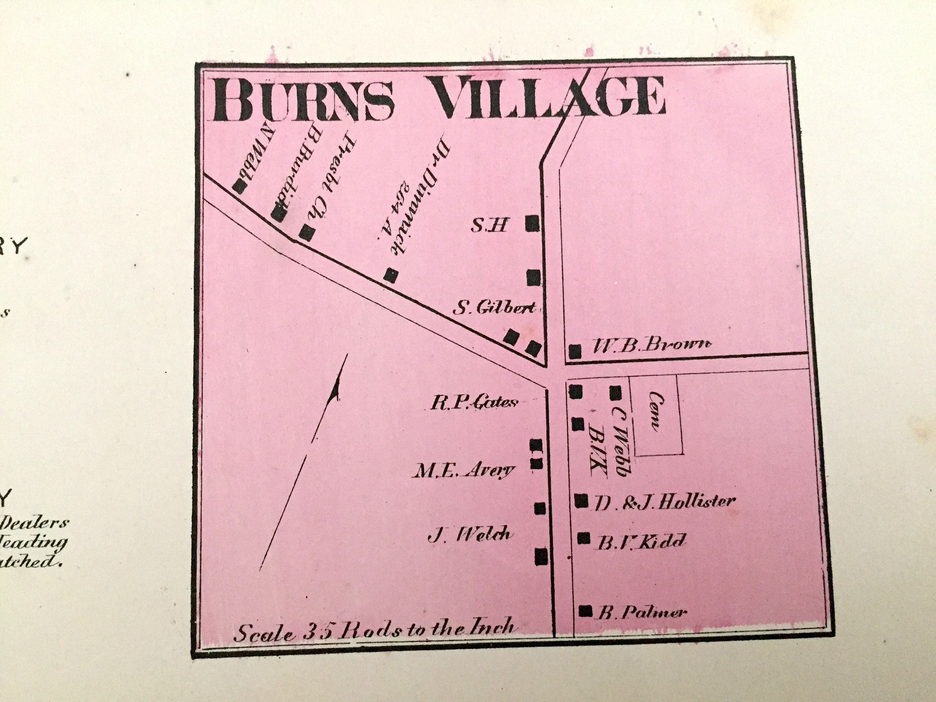 Antique 1869 Burns New York Map from D.G. Beers Atlas of | Etsy