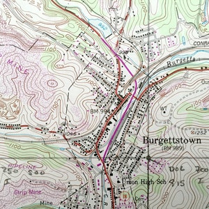 Antique Burgettstown, Pennsylvania 1954 US Geological Survey ...