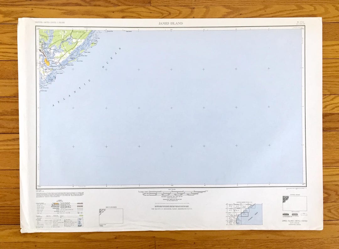 Antique James Island, South Carolina 1948 US Geological Survey ...