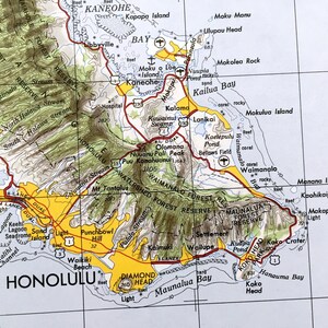 Antique Oahu, Hawaii 1952 US Geological Survey Topographic Map ...
