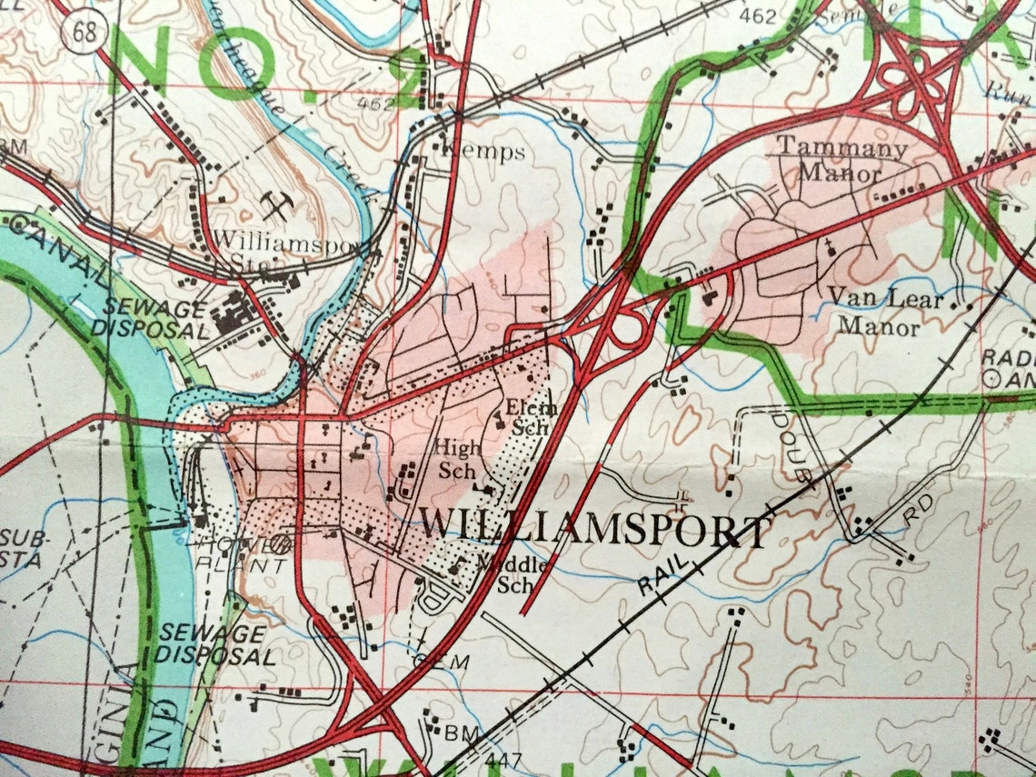 Antique Washington County Maryland 1956 Geological Survey Map | Etsy