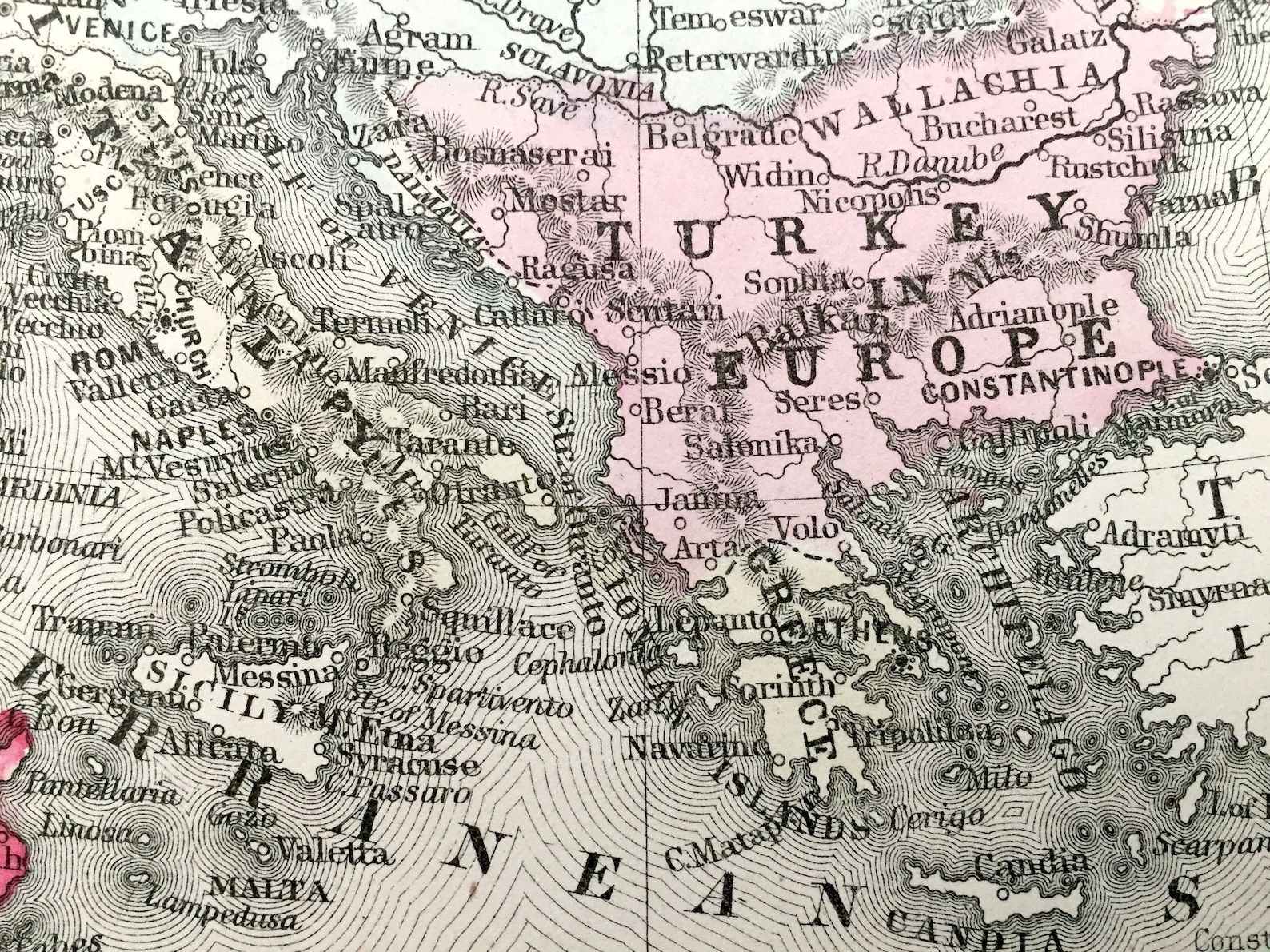 Antique 1871 Europe Map by S. Augustus Mitchell – England, France ...