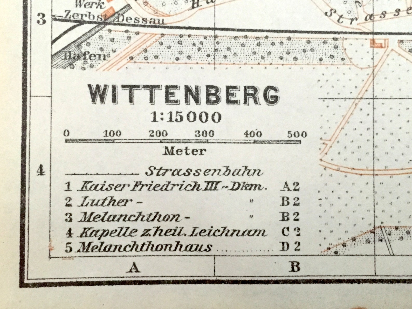 Antique 1925 Wittenberg Germany Map From Baedekers Guide - Etsy