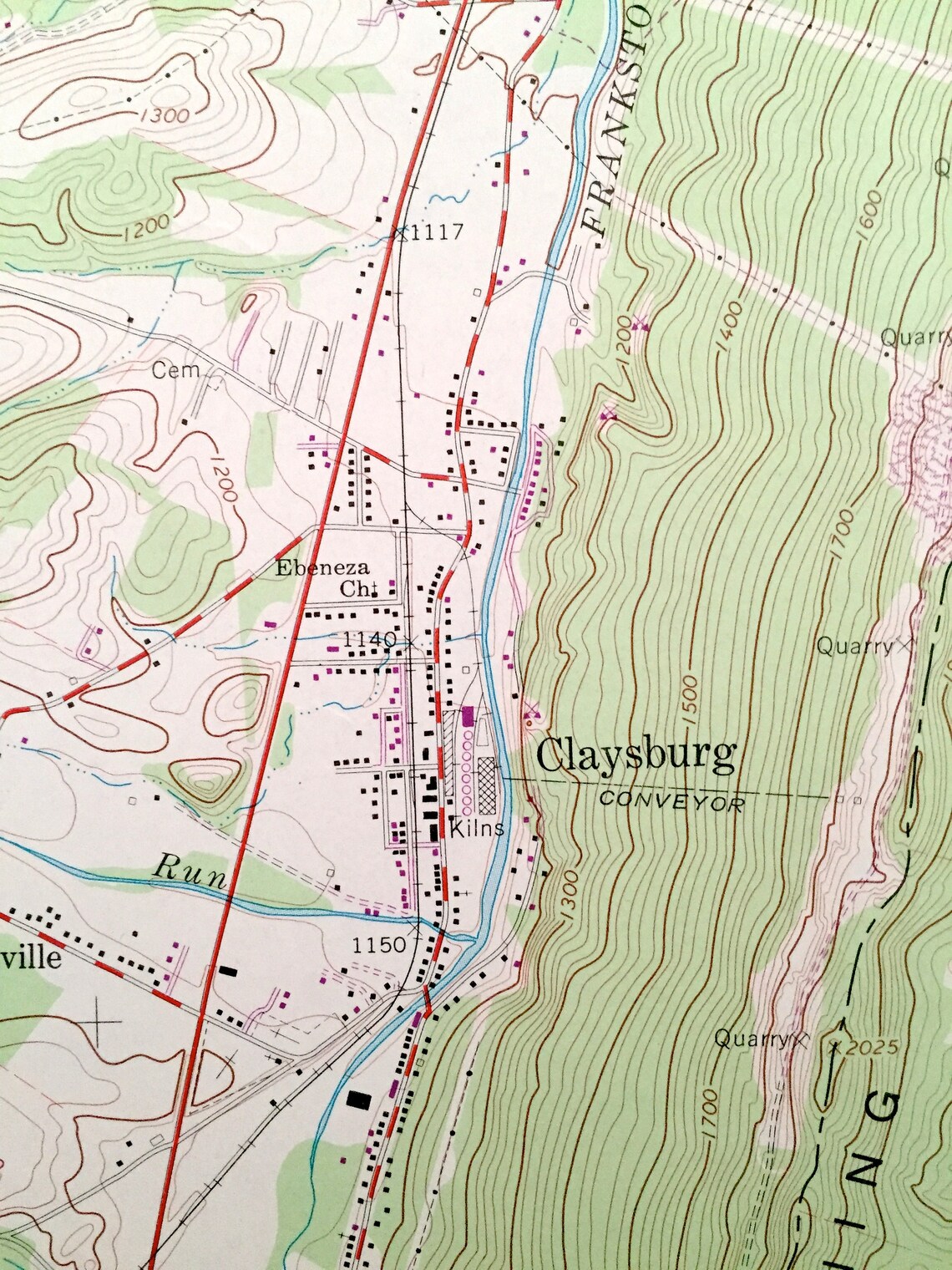 Antique Roaring Spring Pennsylvania 1963 US Geological Survey | Etsy