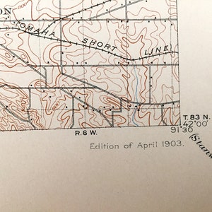 Antique Winthrop, Iowa 1903 US Geological Survey Topographic Map ...