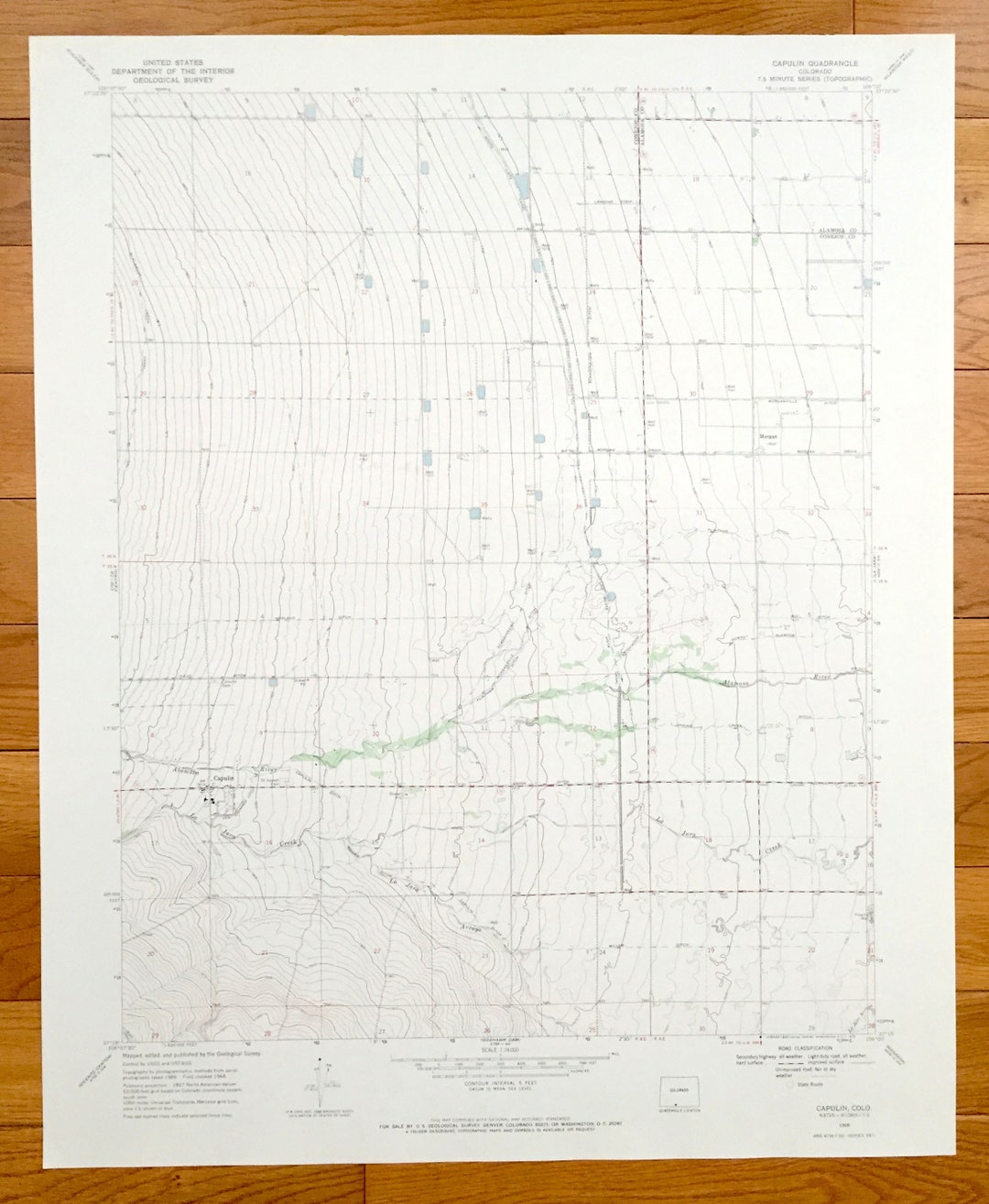 Antique Capulin, Colorado 1968 US Geological Survey Topographic Map ...