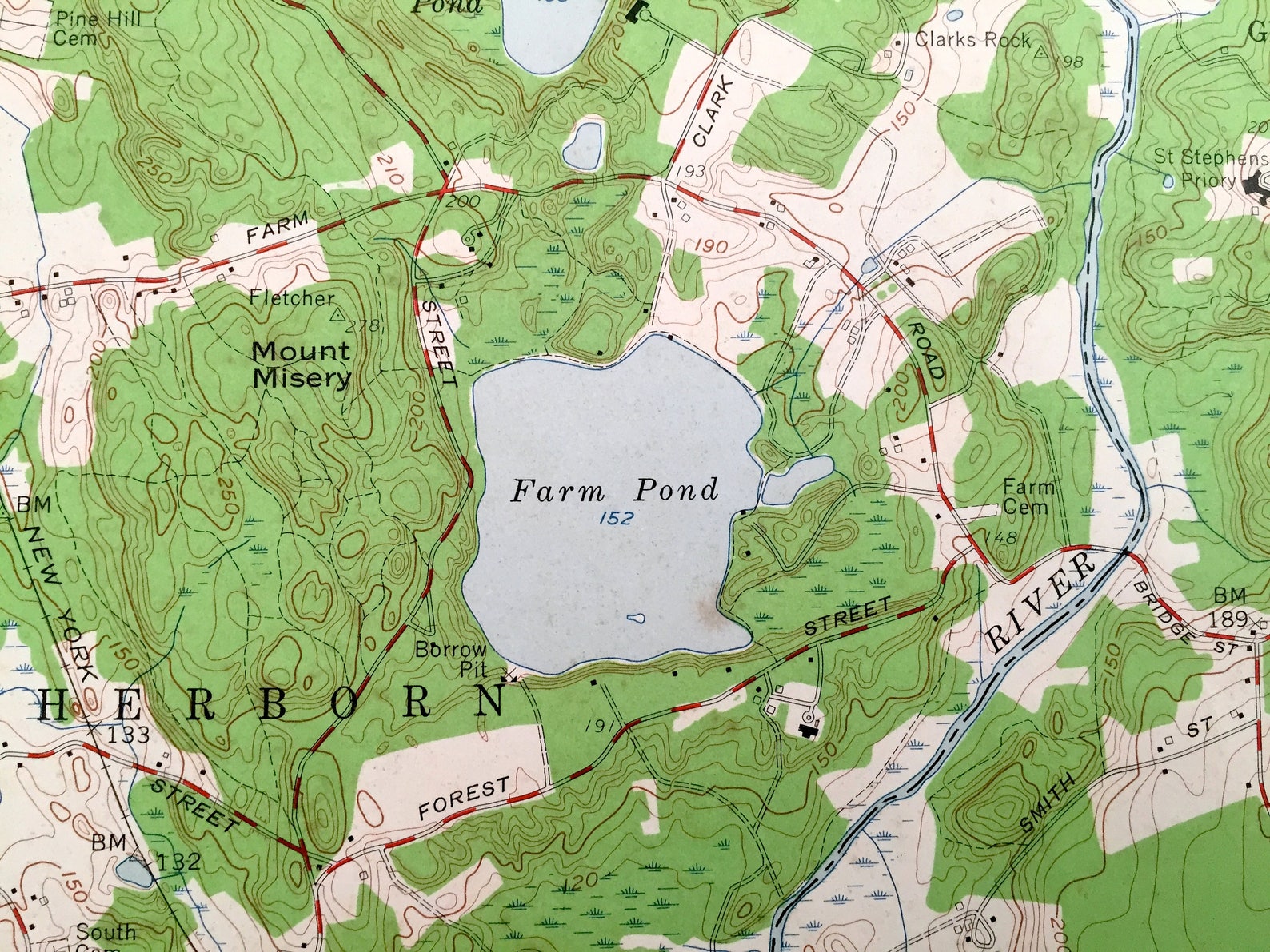Antique Medfield Massachusetts 1957 US Geological Survey | Etsy