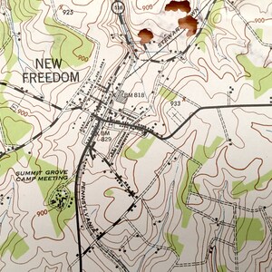 Antique New Freedom, Pennsylvania 1953 US Geological Survey Topographic ...