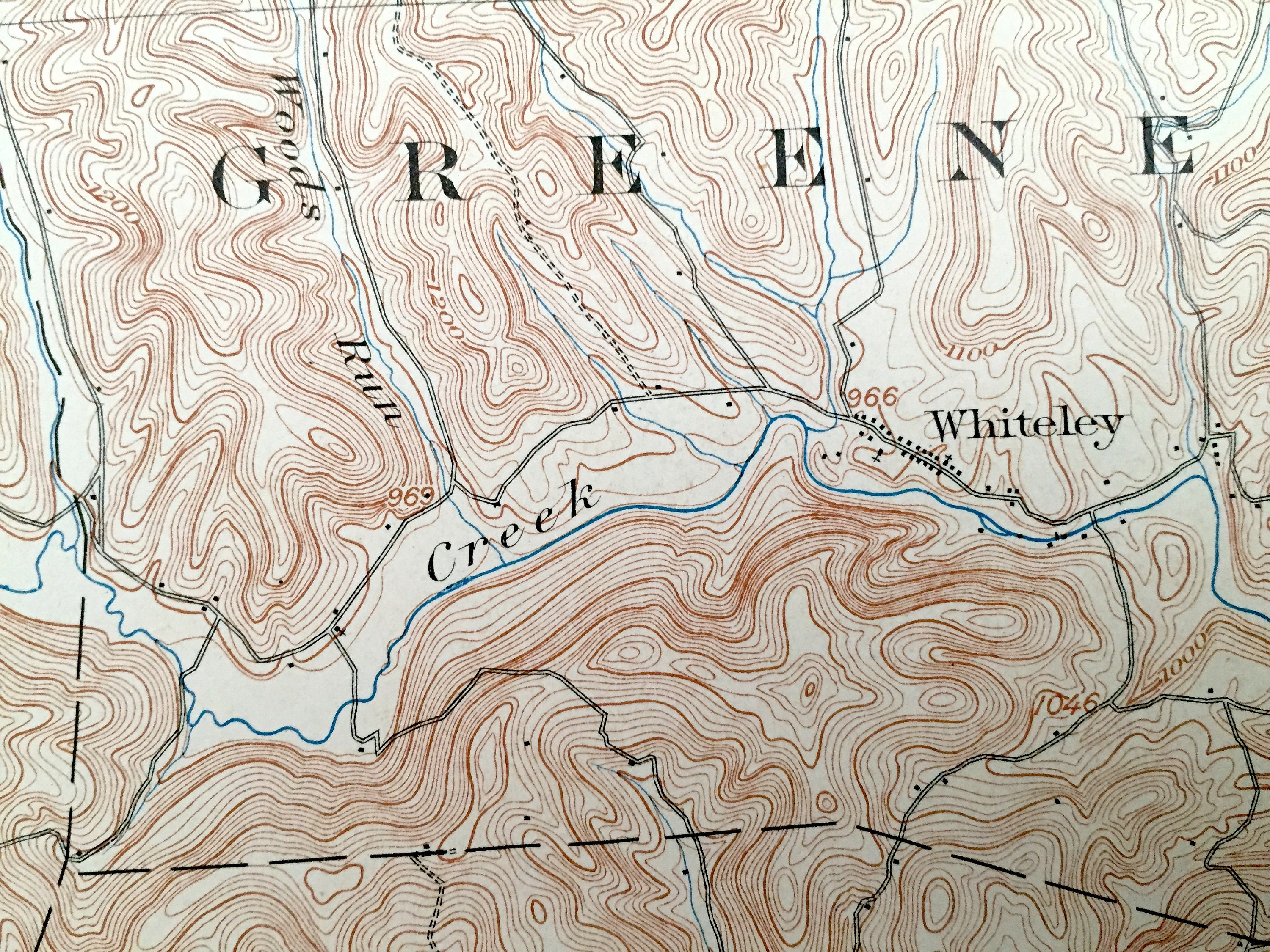 Antique Waynesburg, Pennsylvania 1904 US Geological Survey Topographic ...