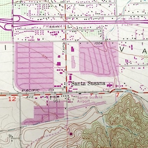 Antique Santa Susana, California 1951 US Geological Survey Topographic ...