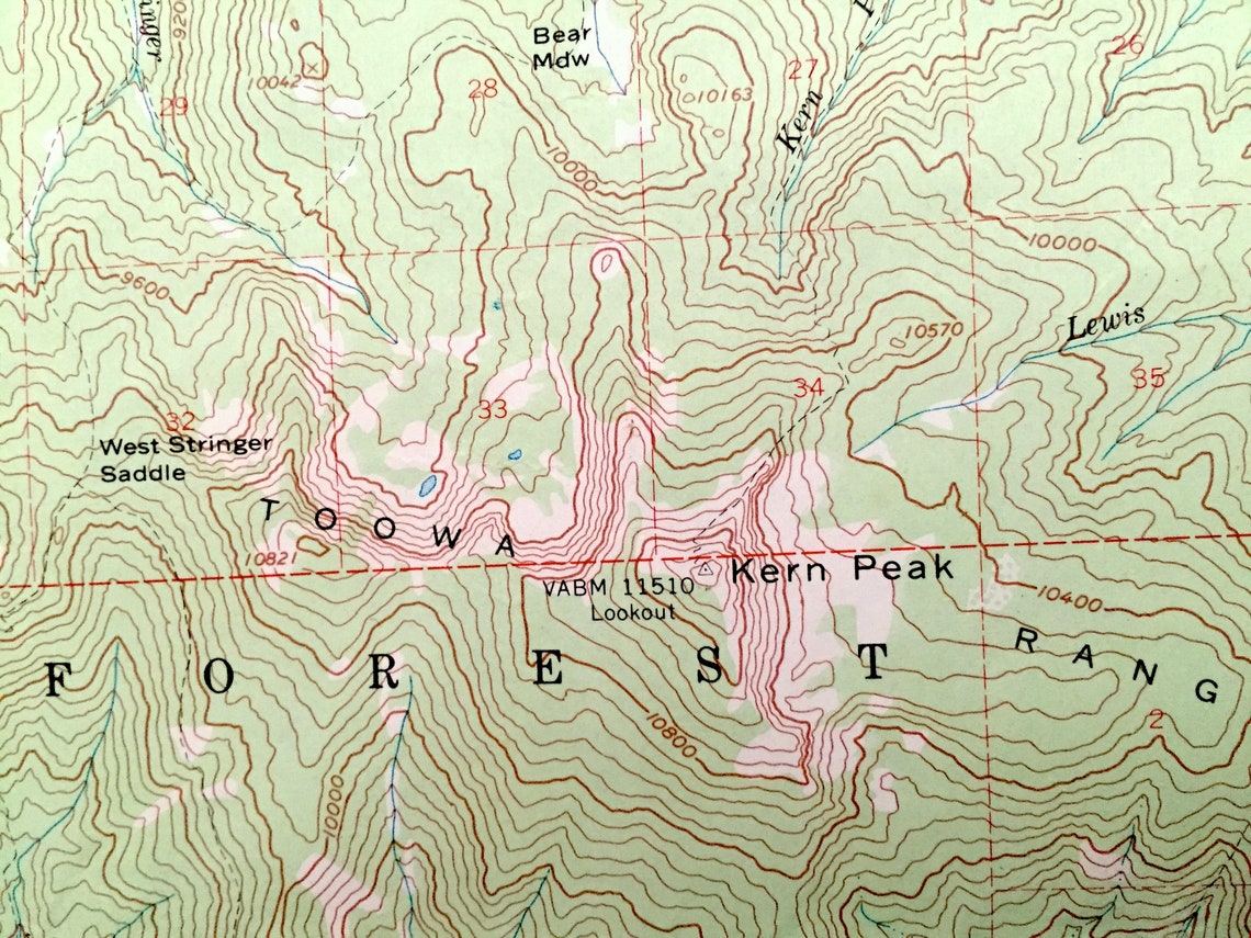 Antique Kern Peak California 1956 US Geological Survey - Etsy