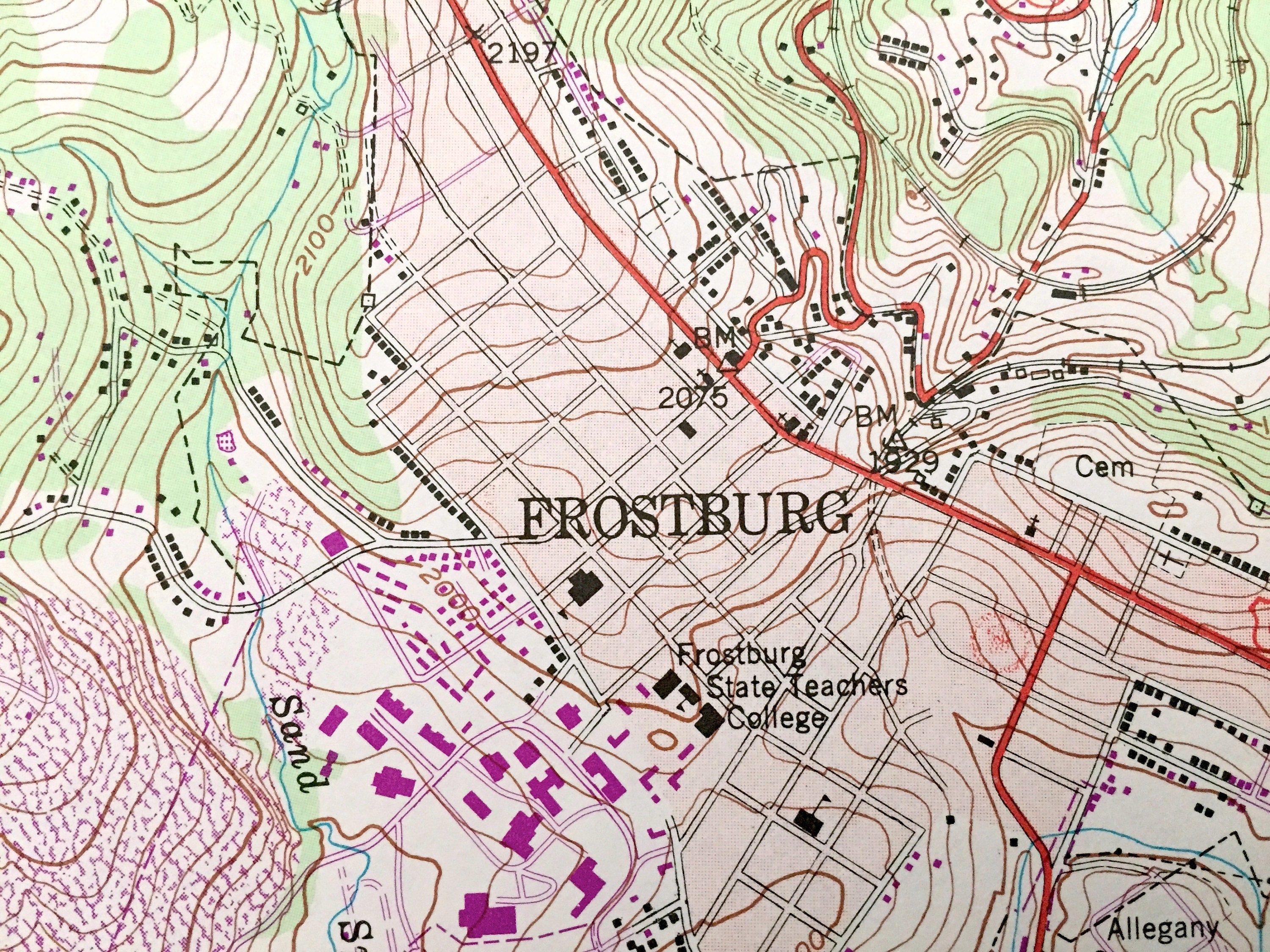 Antique Frostburg, Maryland 1949 US Geological Survey Topographic Map ...