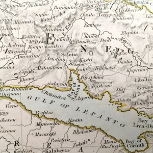 Antique 1845 Greece & Albania Map From SDUK Atlas – Athens, Corinth ...