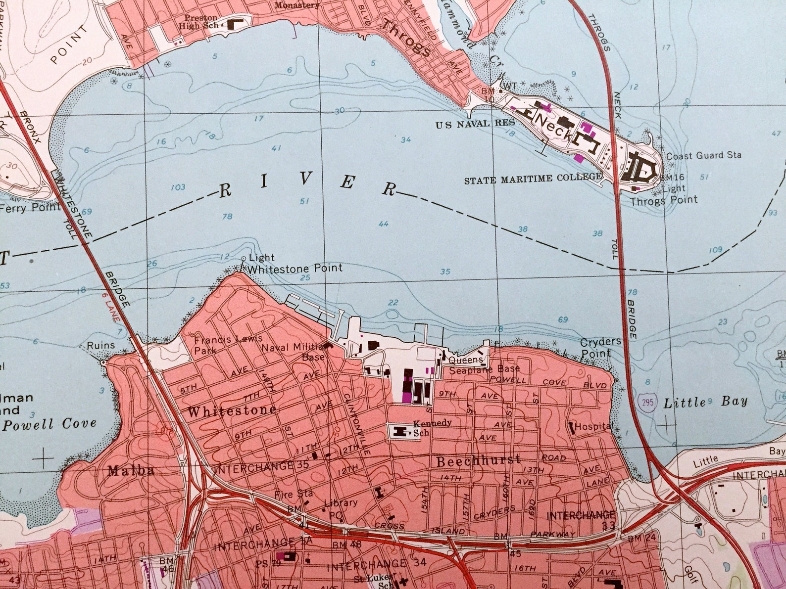 Antique Flushing Queens New York City 1995 US Geological | Etsy