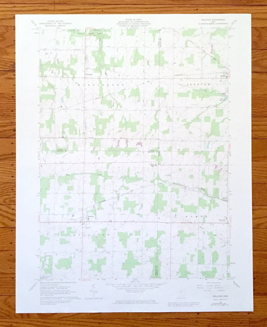 Antique Sullivan, Ohio 1961 US Geological Survey Topographic Map ...