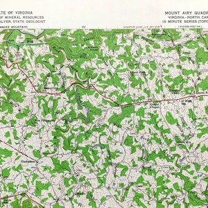 Antique Mount Airy, North Carolina 1957 US Geological Survey ...