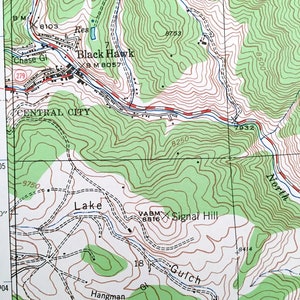 Antique Black Hawk, Colorado 1942 US Geological Survey Topographic Map ...