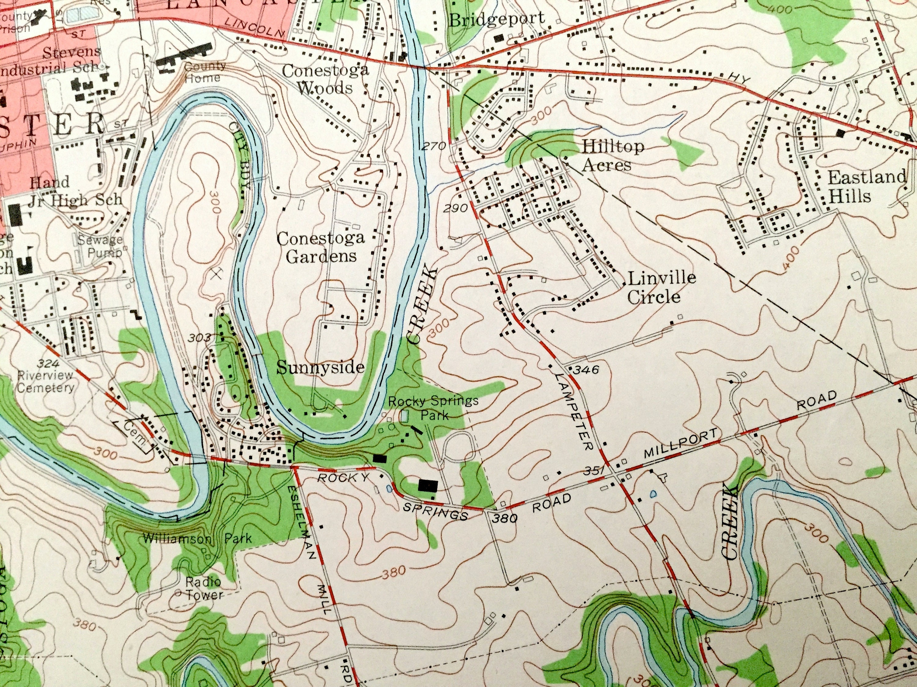 Antique Lancaster Pennsylvania 1956 US Geological Survey | Etsy