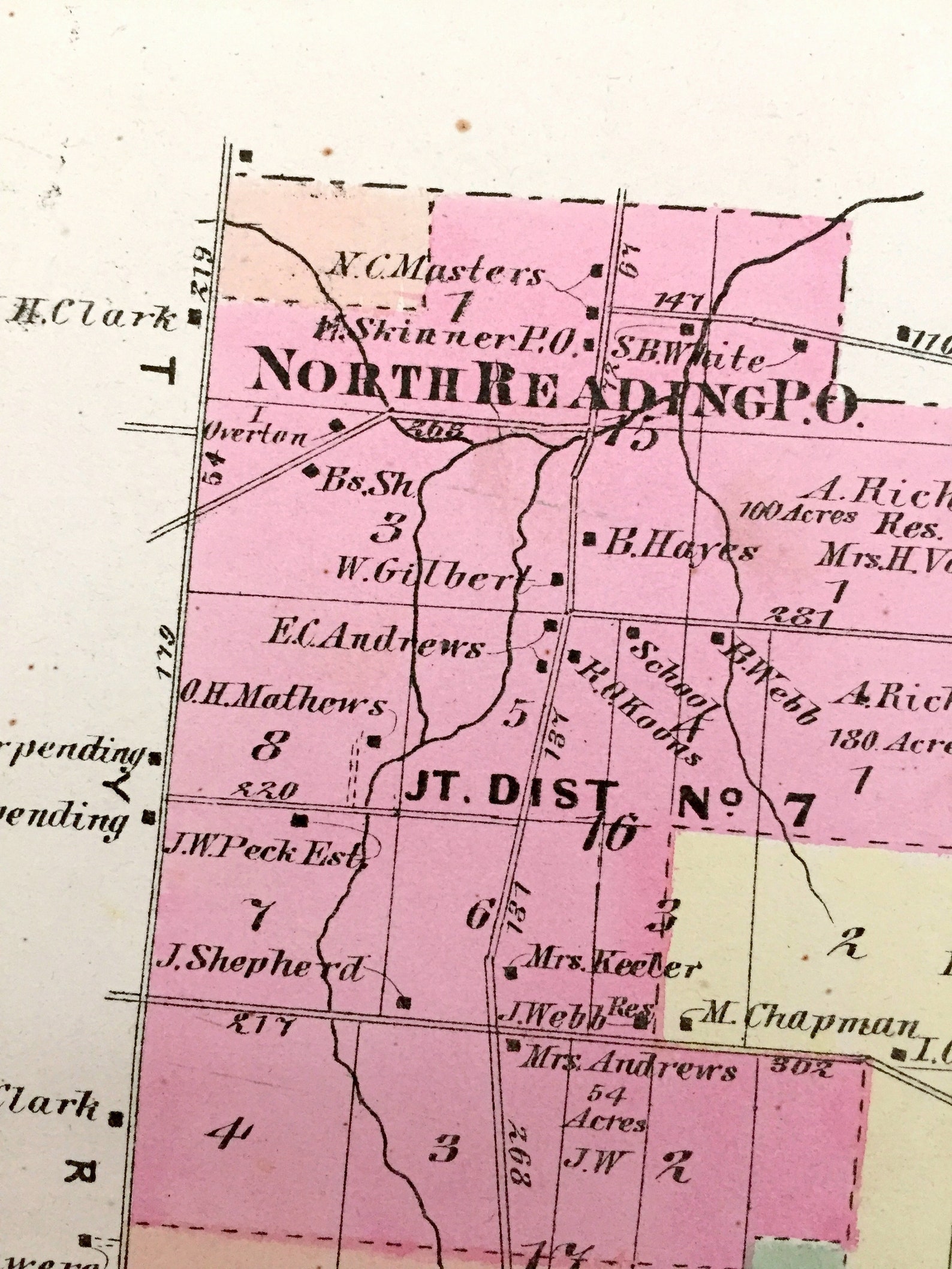 Antique 1874 Reading New York Map From Pomeroy Whitman & Co. | Etsy